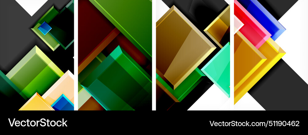 Vibrant shapes like rectangle triangle in tints Vector Image