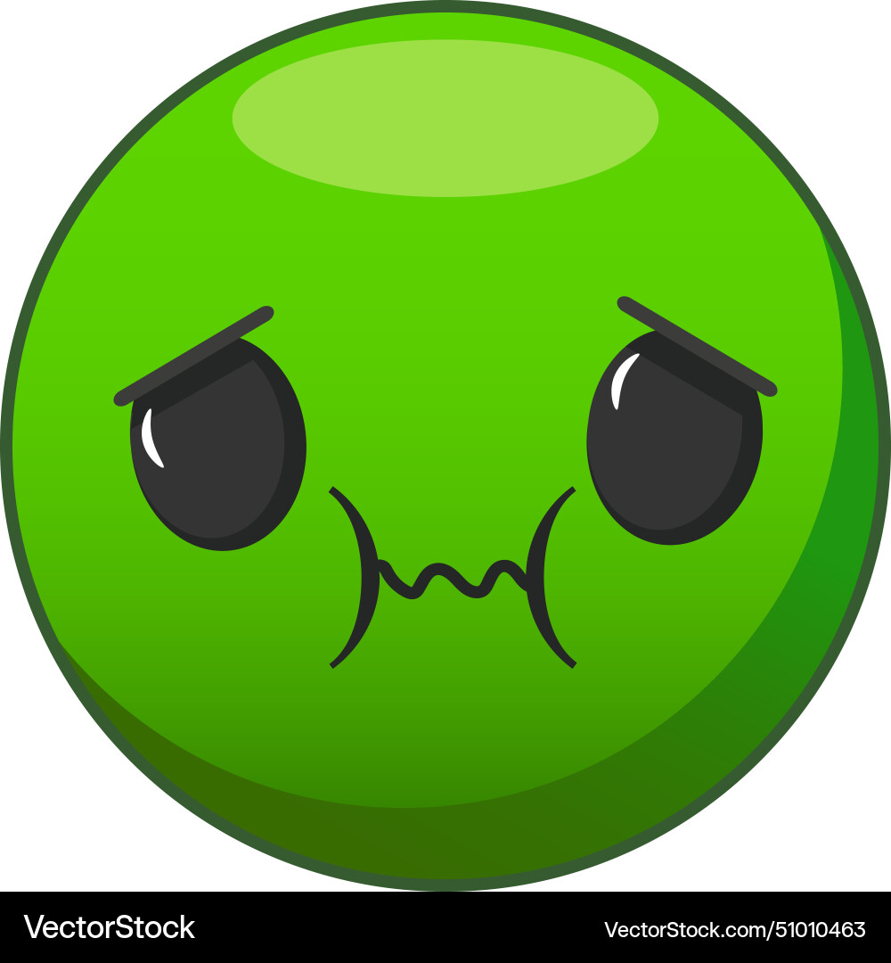 A green nauseous face Royalty Free Vector Image