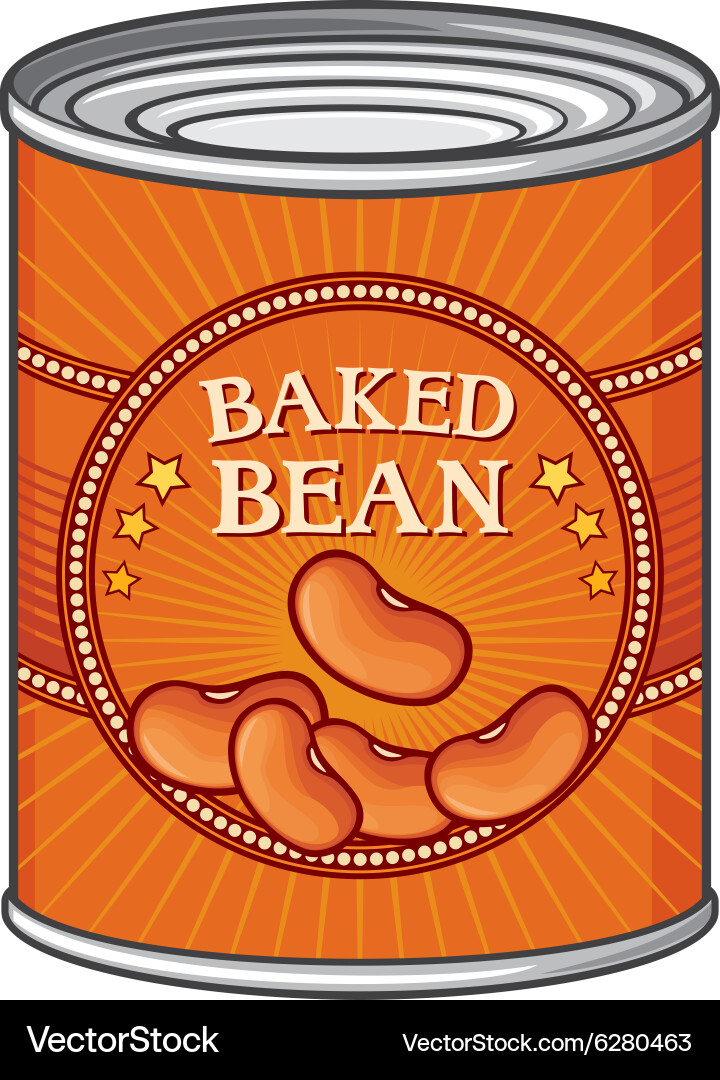 Baked beans can Royalty Free Vector Image - VectorStock