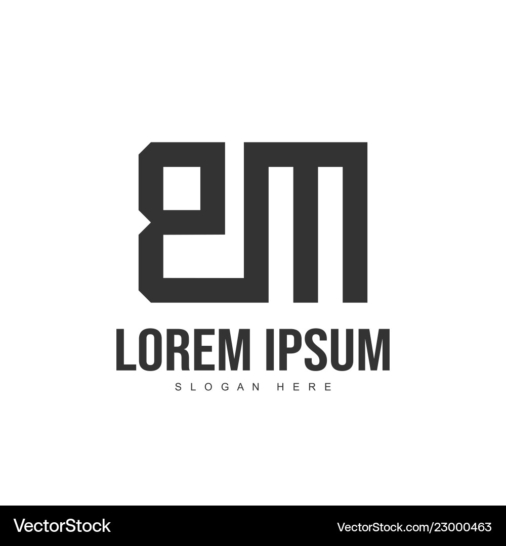 Bm letter logo design initial template Royalty Free Vector