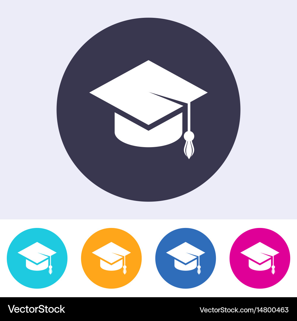 Education icon graduation cap sign Royalty Free Vector Image