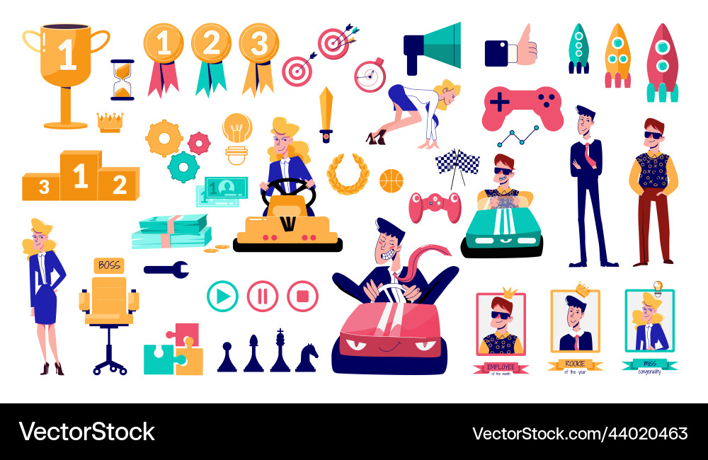 Gamification Icon Set - Business & Rewards Vector Image