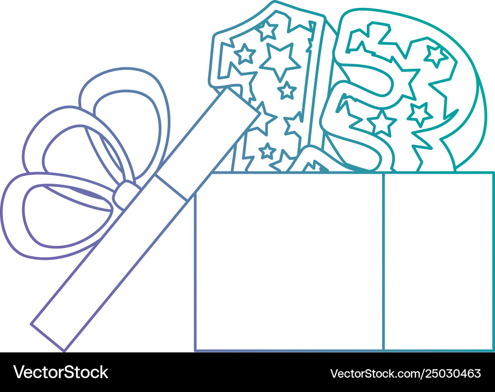 Gift with thirteen number stars pattern Royalty Free Vector