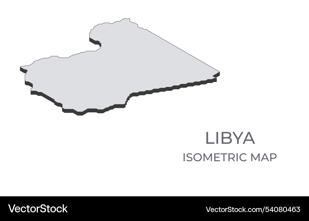 Map of the libya in simple isometric form Vector Image