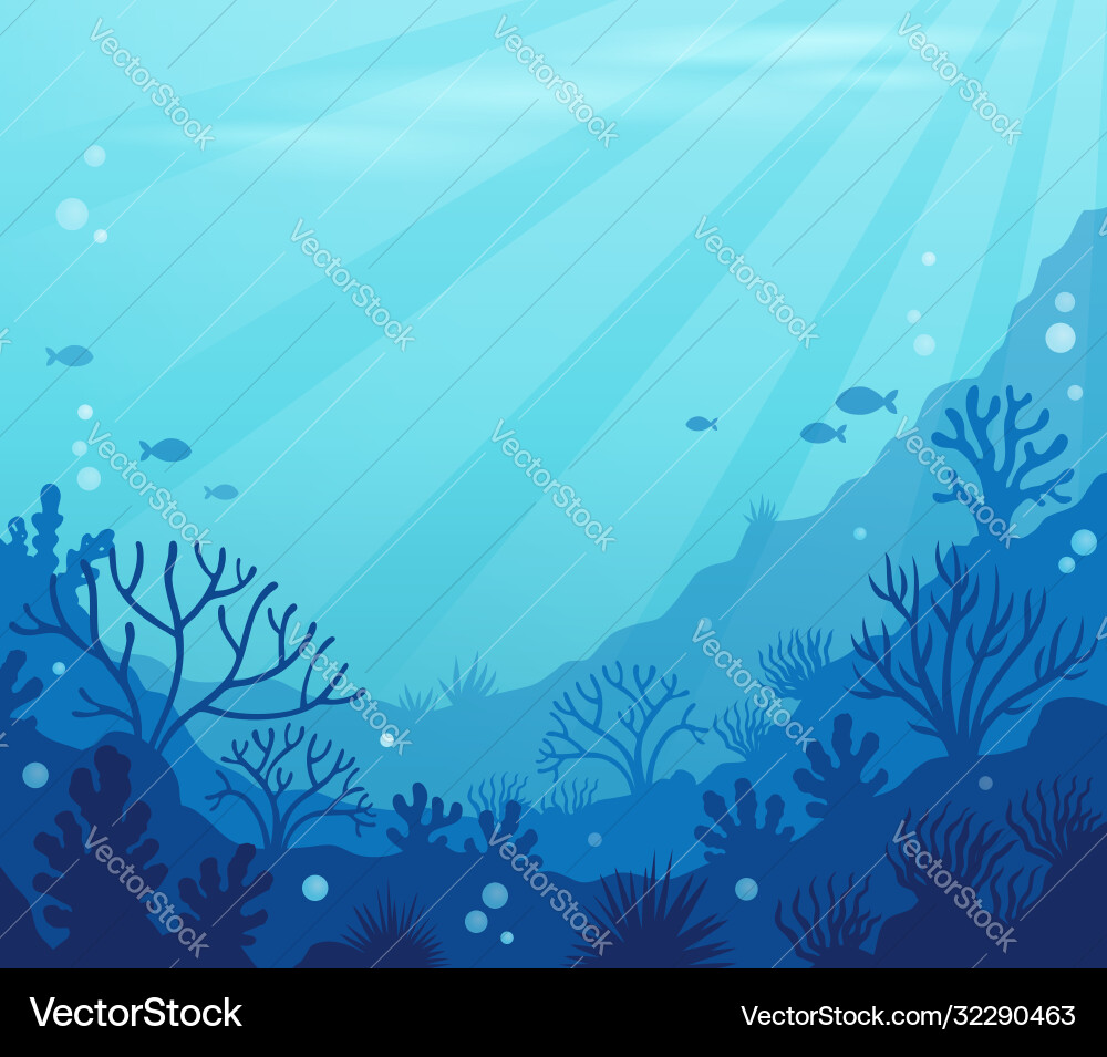 Ozean Unterwasser Thema Hintergrund 8 Lizenzfreier Vektor