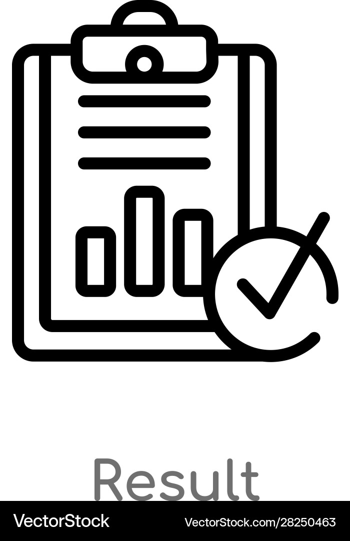 Outline result icon isolated black simple line Vector Image