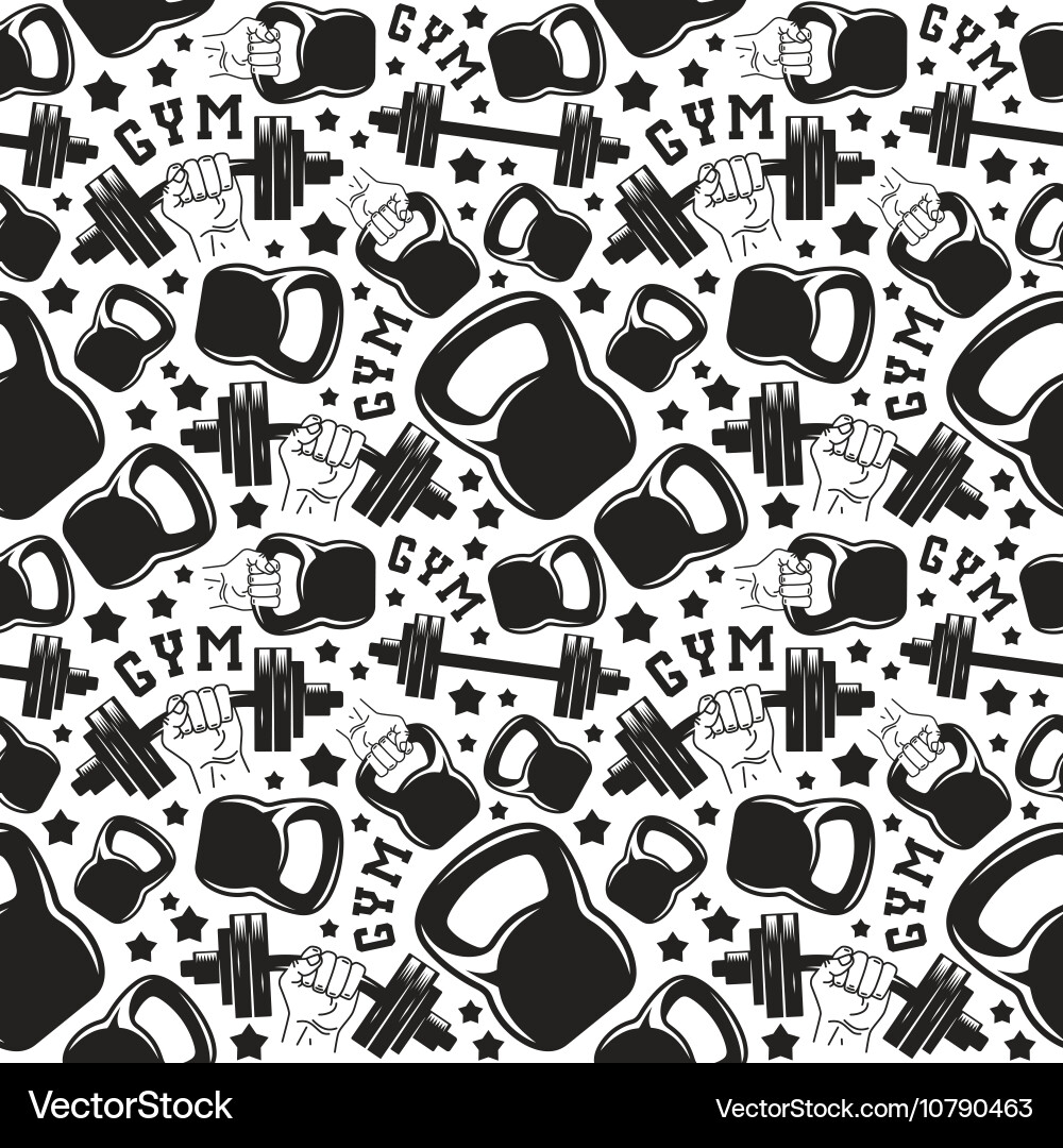 Seamless pattern gym club Royalty Free Vector Image