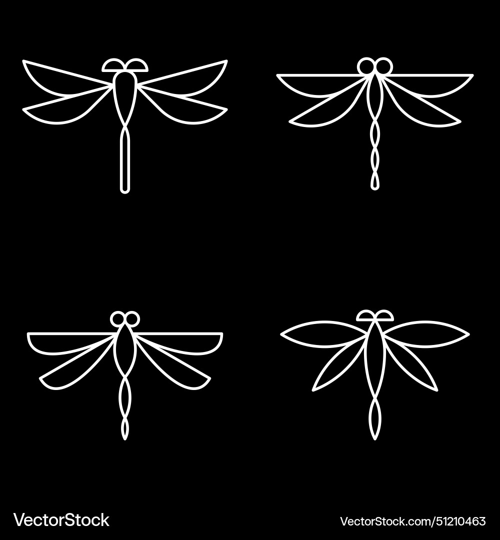 Set of dragonfly logo Royalty Free Vector Image