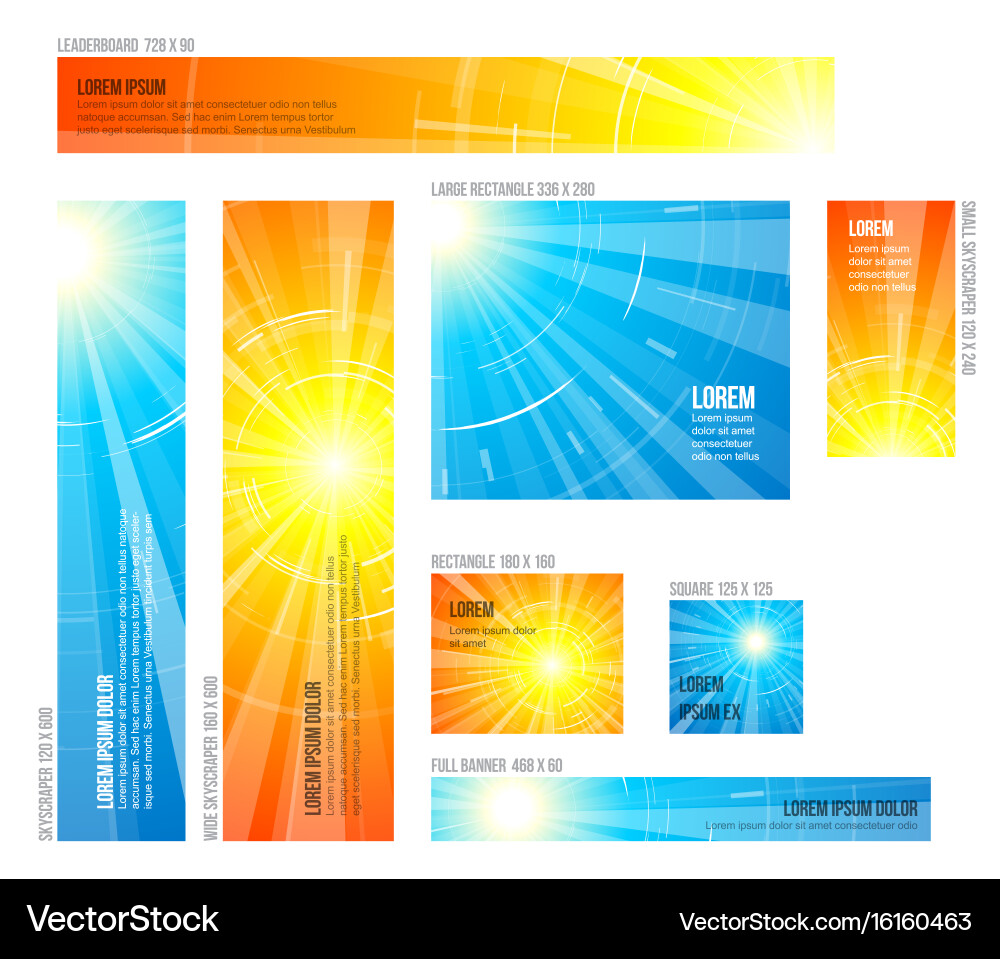 Set of hot summer sun banners Royalty Free Vector Image