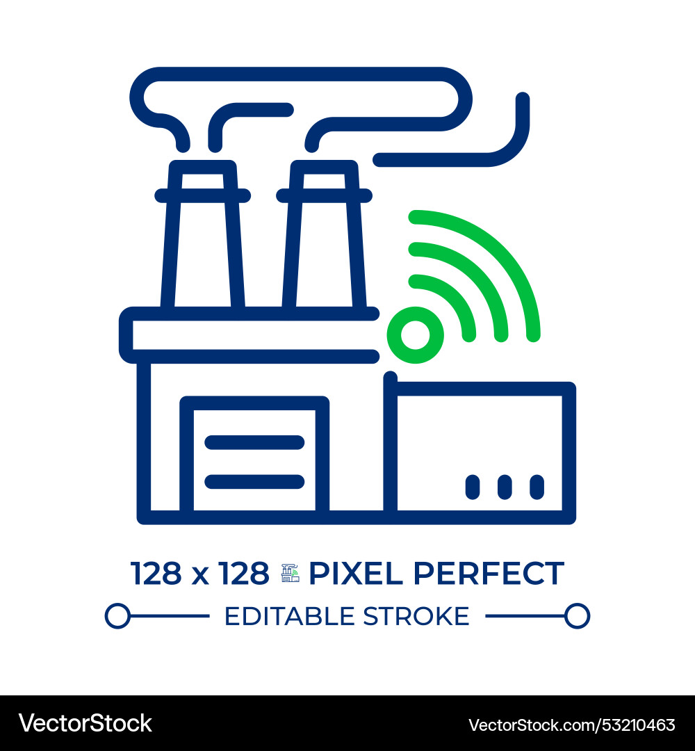 Smart industry two color line icon Royalty Free Vector Image