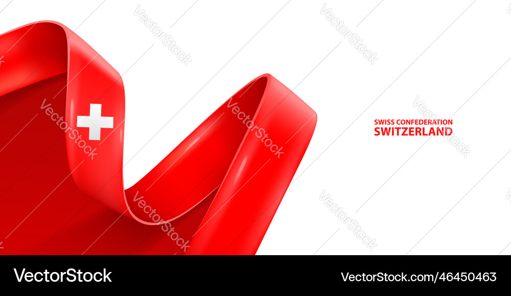 Switzerland ribbon flag Royalty Free Vector Image