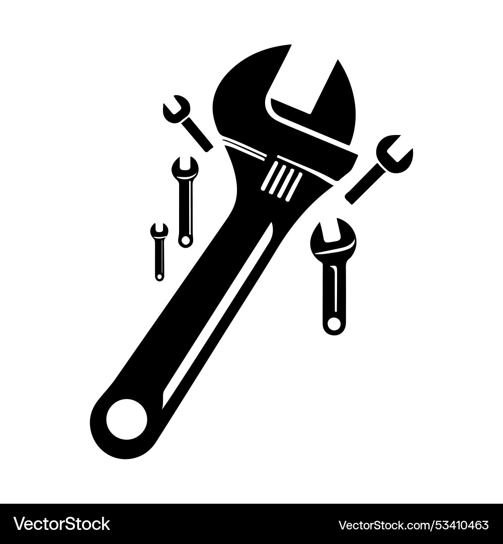 Wrench tool art Royalty Free Vector Image - VectorStock