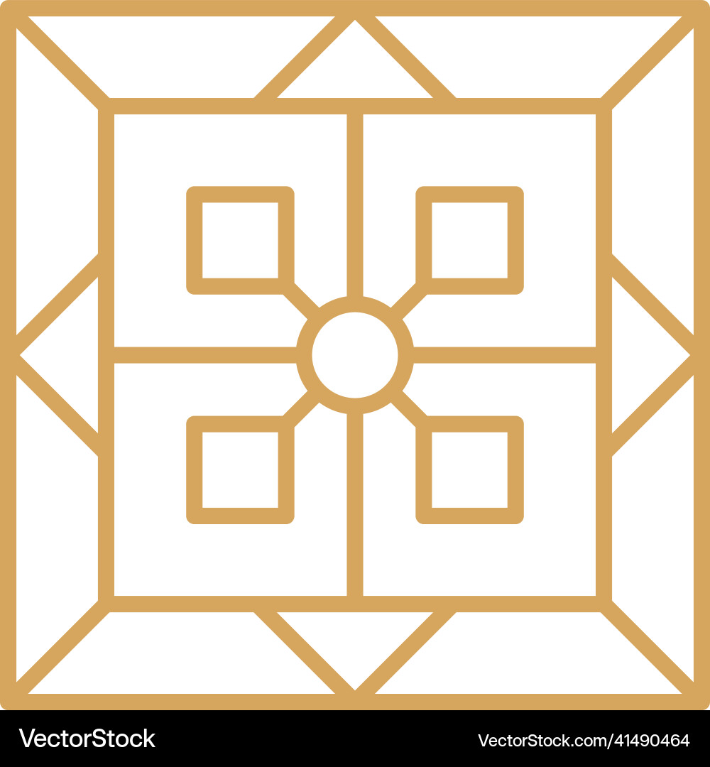 Abstract oriental muslim arabic golden framed Vector Image