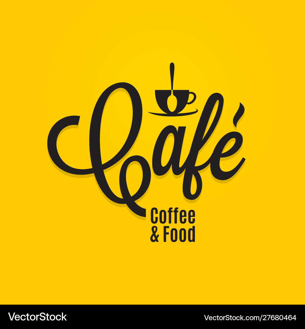 Cafe coffee and food menu cup logo Royalty Free Vector Image