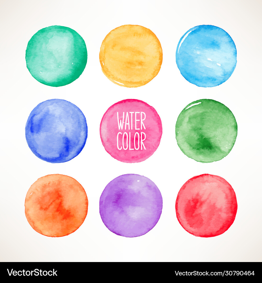 Colorful watercolor round spots Royalty Free Vector Image