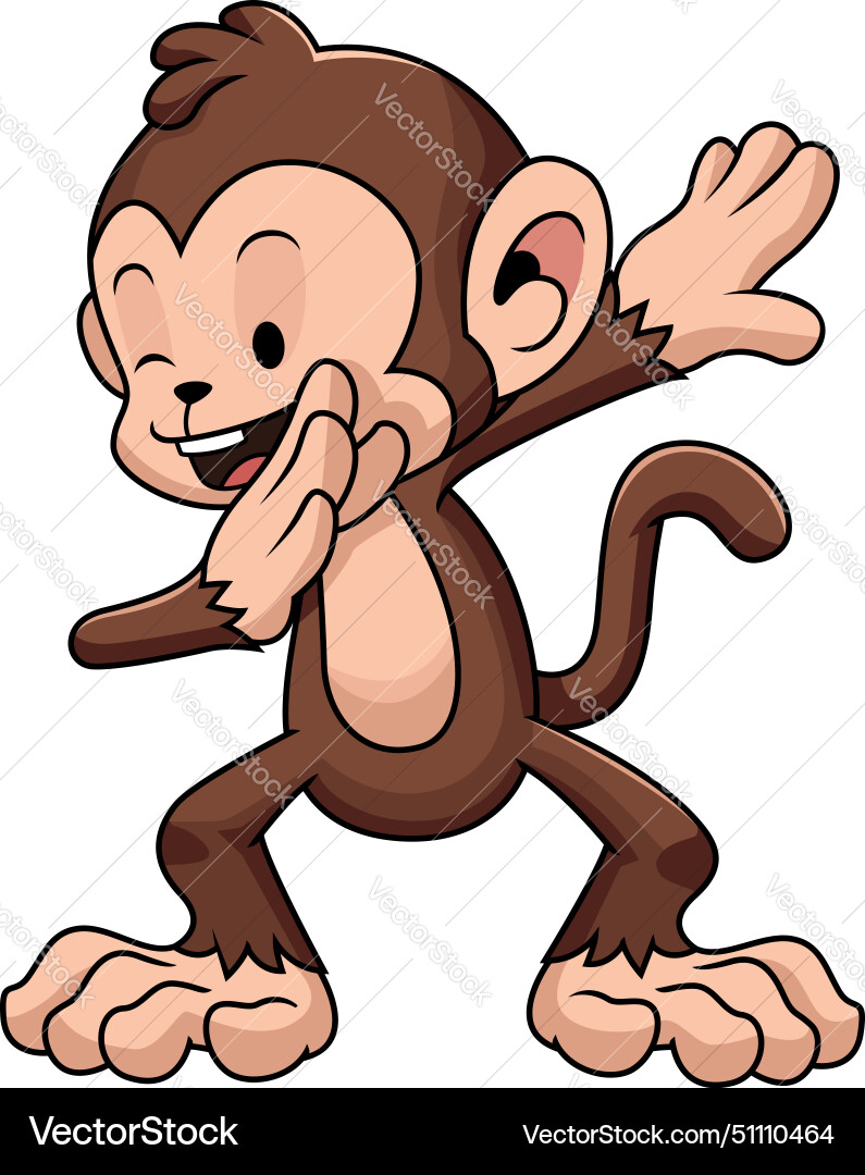 Dabbing monkey character cartoon clip art Vector Image