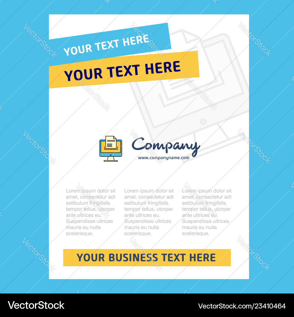 Document downloading title page design Royalty Free Vector