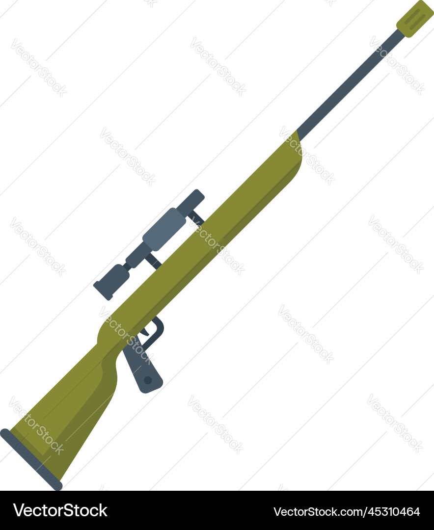 Field sniper icon flat rifle gun Royalty Free Vector Image