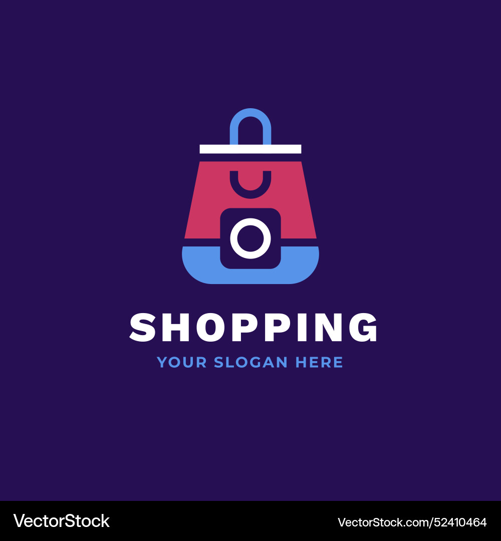 Flat design instagram shop logo Royalty Free Vector Image