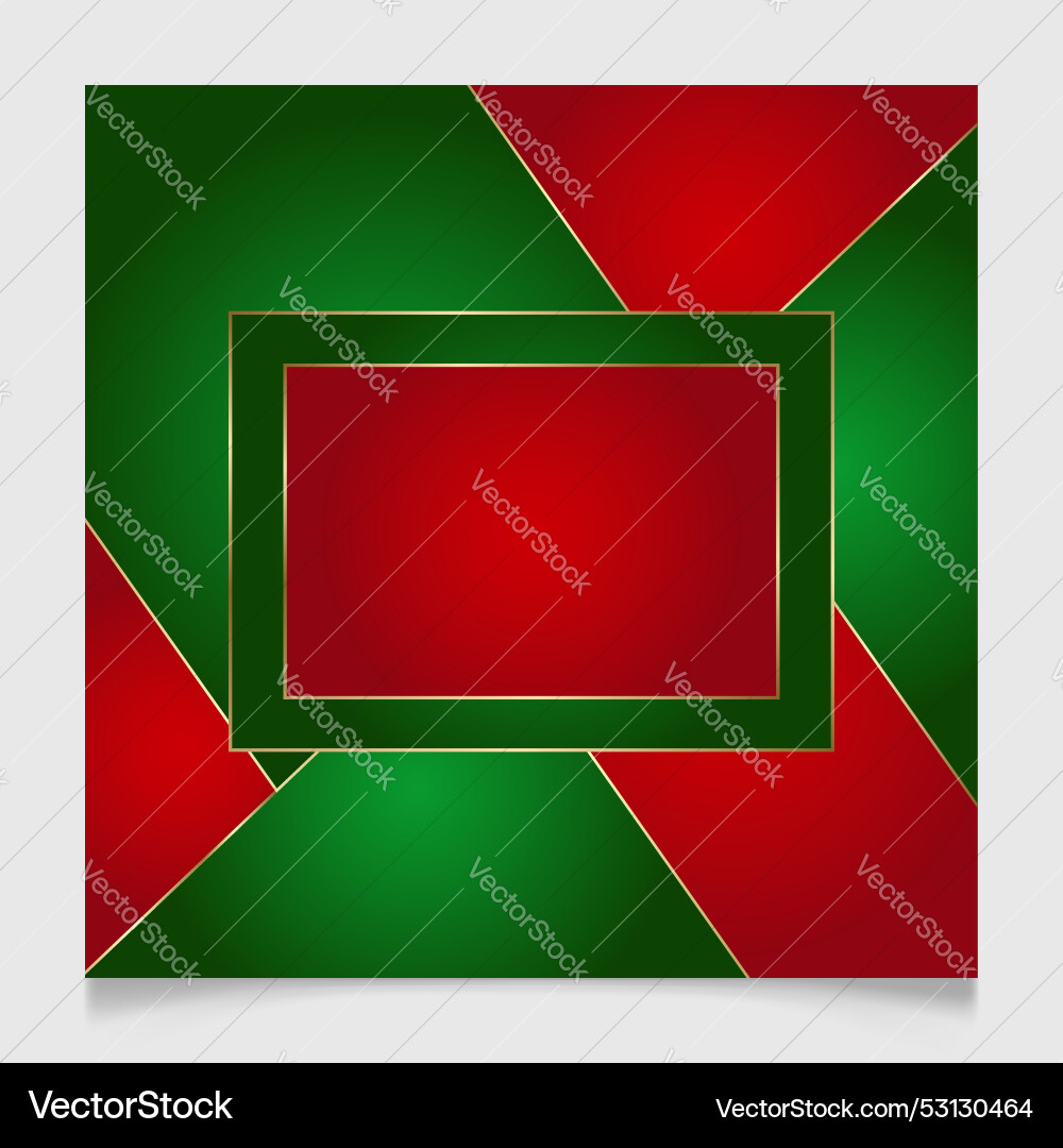 Golden shiny glowing blank christmas frame Vector Image