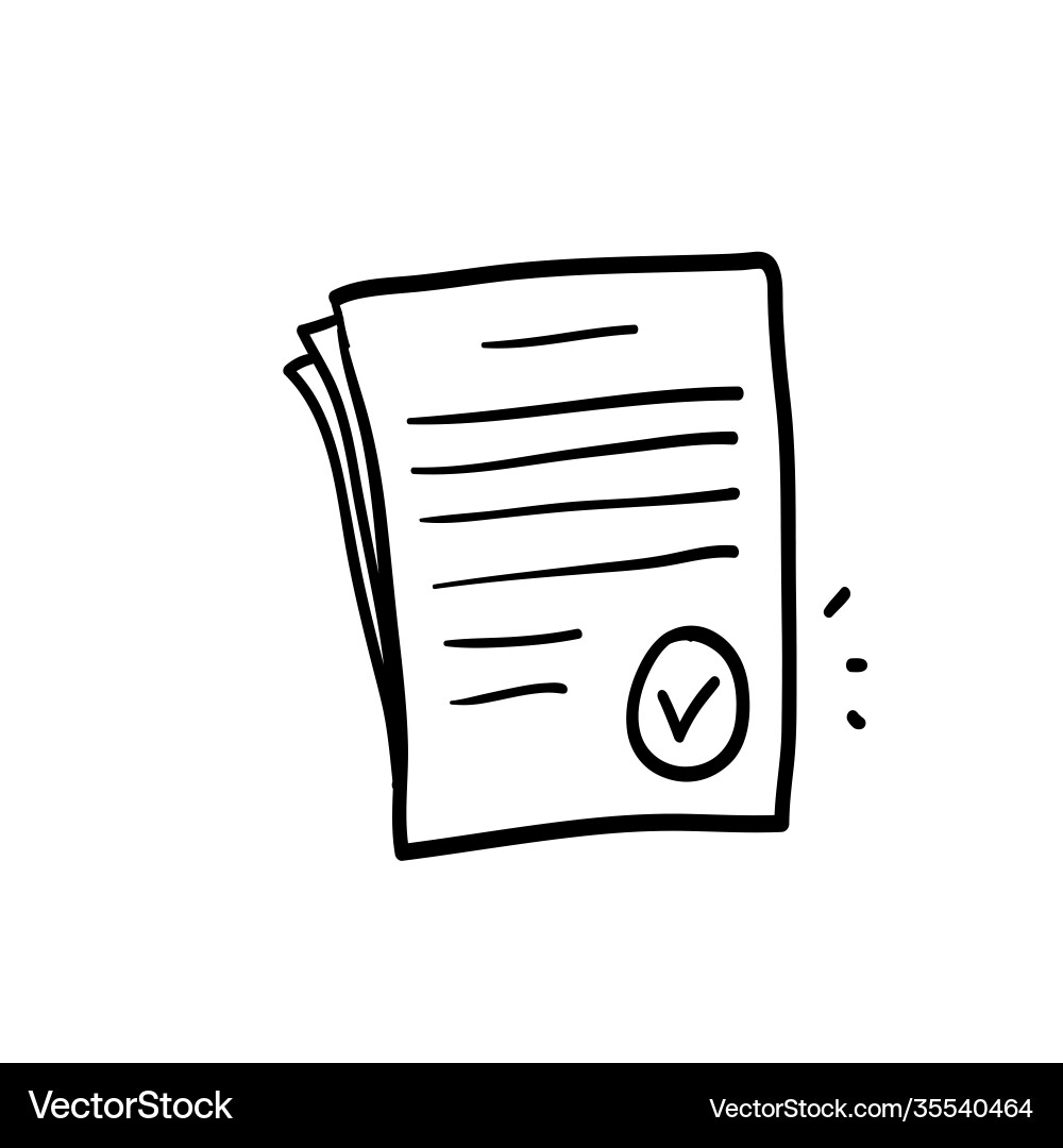 Hand drawn doodle pile license or contract Vector Image