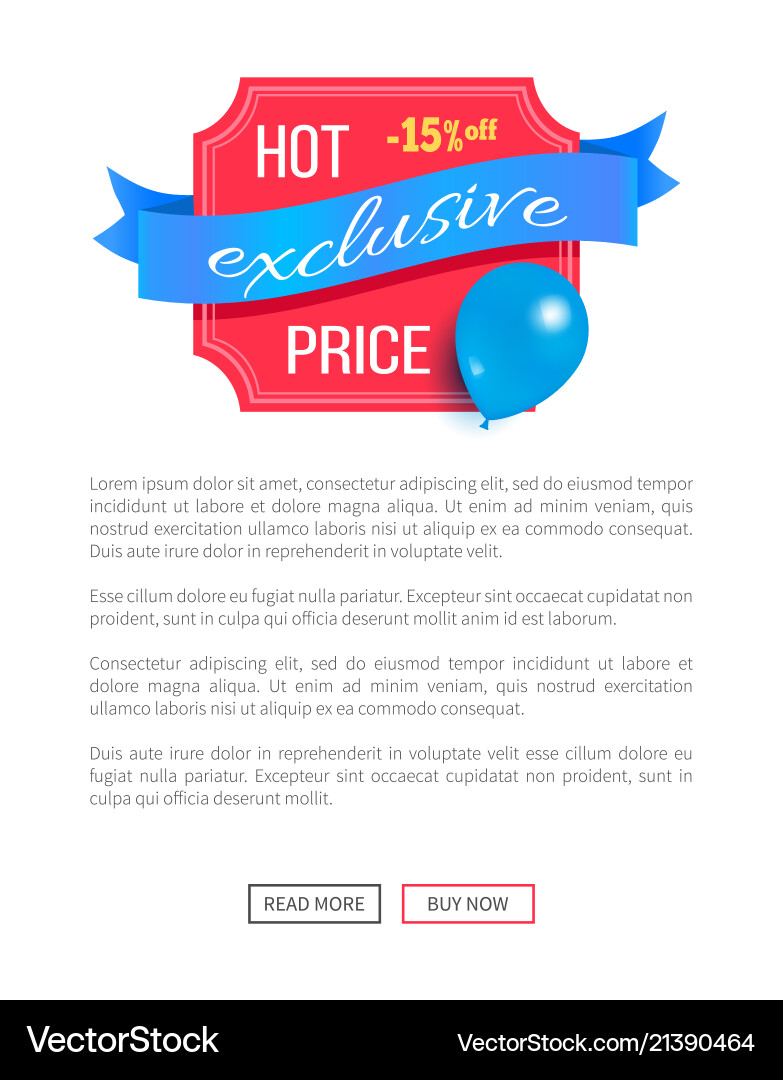 Hot price exclusive best discount balloon label Vector Image