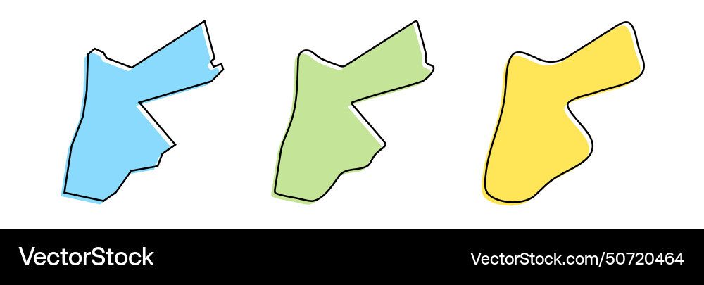 Jordan country map in three levels Royalty Free Vector Image