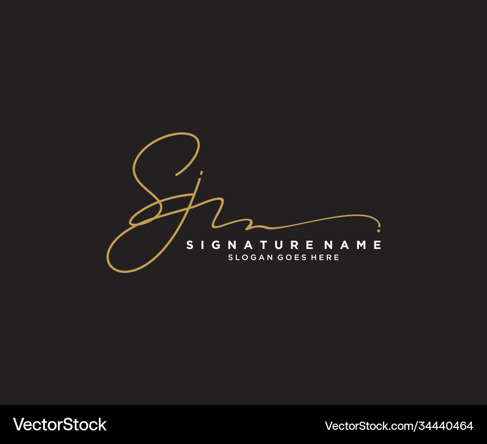 Letter sj signature logo template Royalty Free Vector Image
