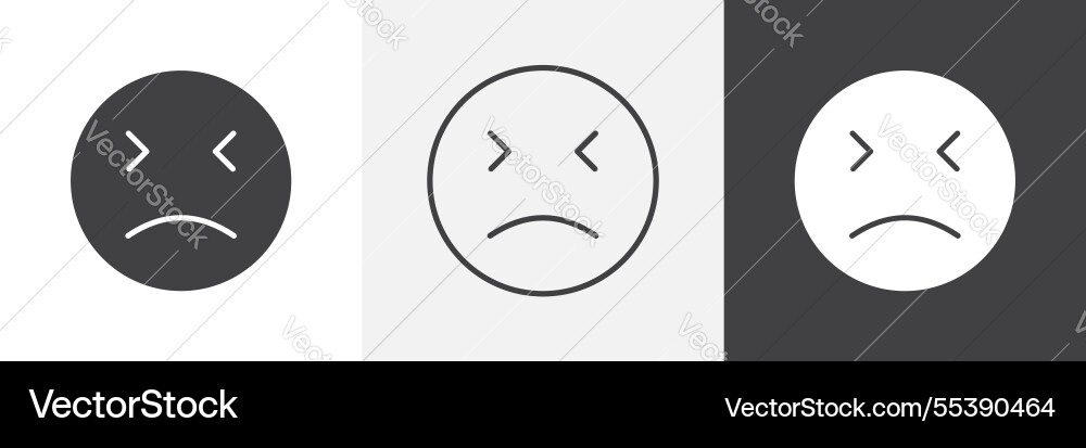 Sad icons graphics pack Royalty Free Vector Image