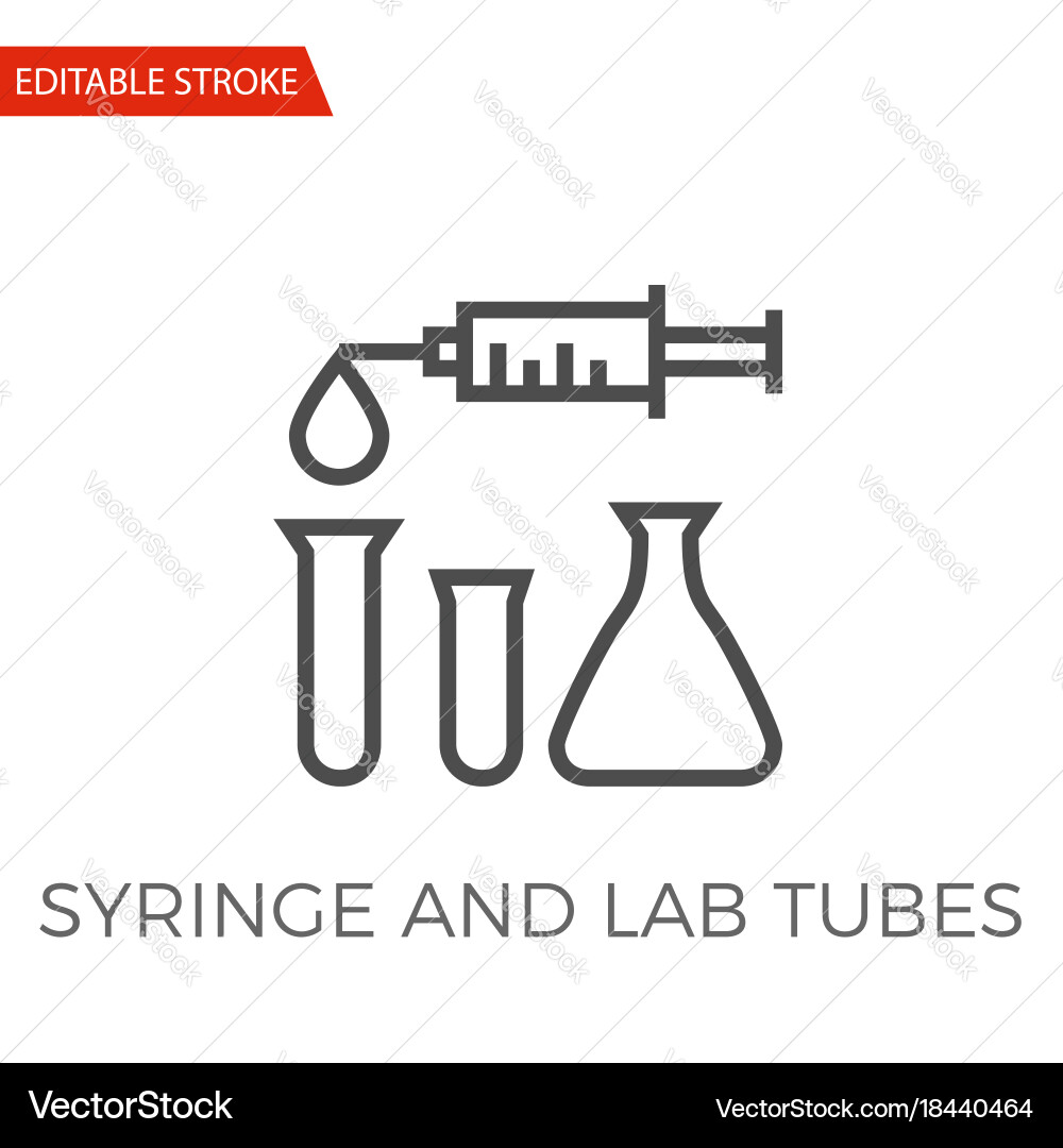 Syringe and lab tubes icon Royalty Free Vector Image
