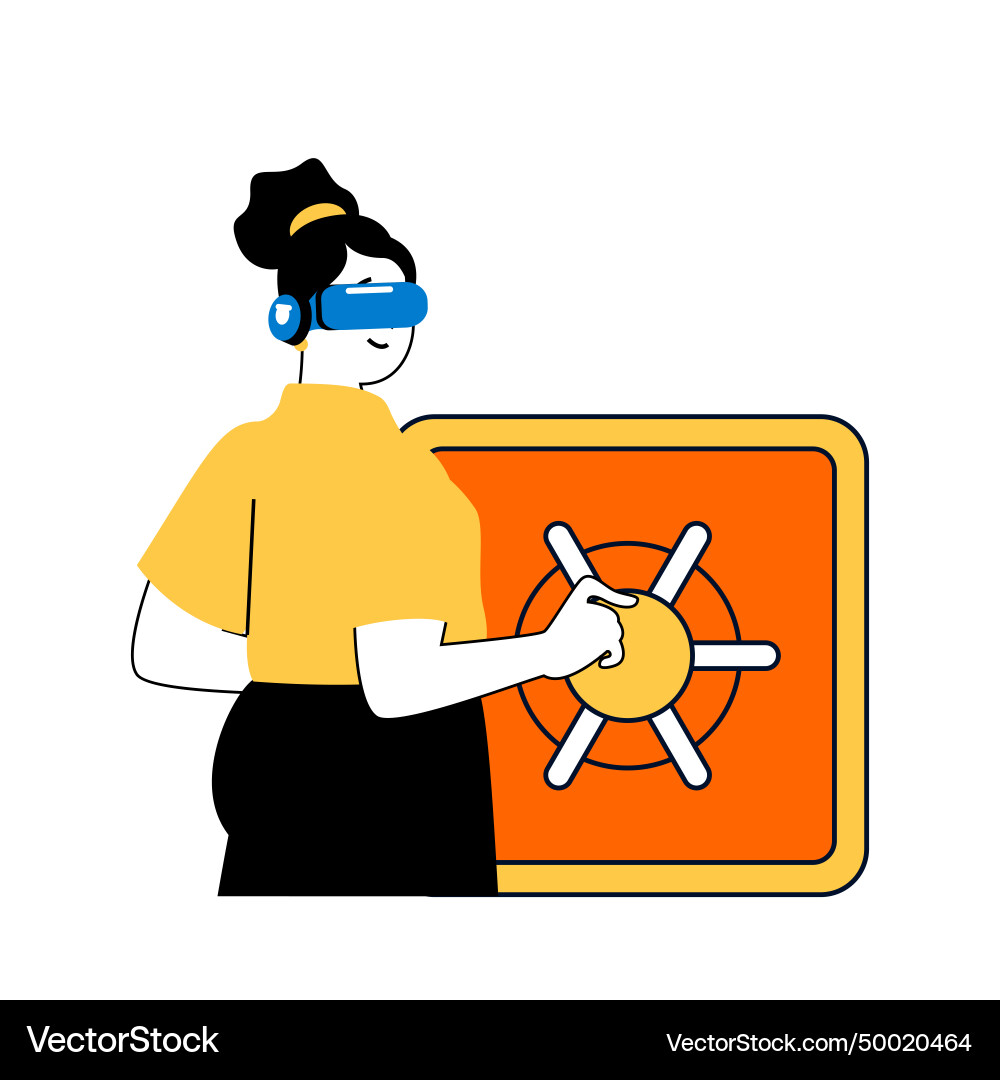 Virtual reality concept with cartoon people Vector Image