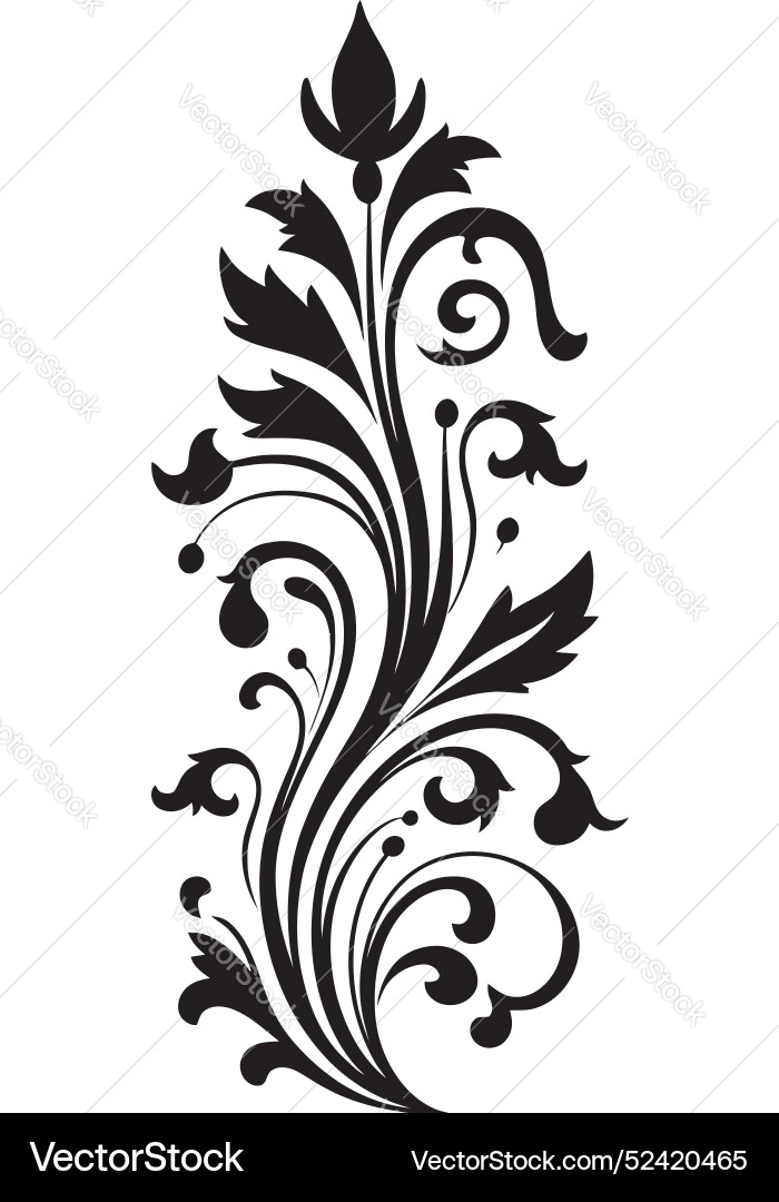 Artistic reverie black filigree design Royalty Free Vector