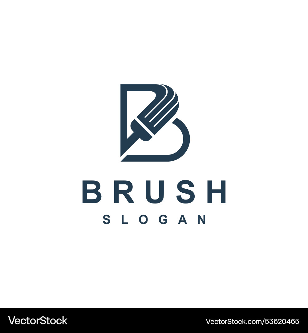 Brush logo with simple concept Royalty Free Vector Image