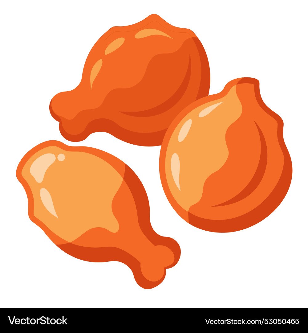 Chicken pieces isolated on white or transparent Vector Image