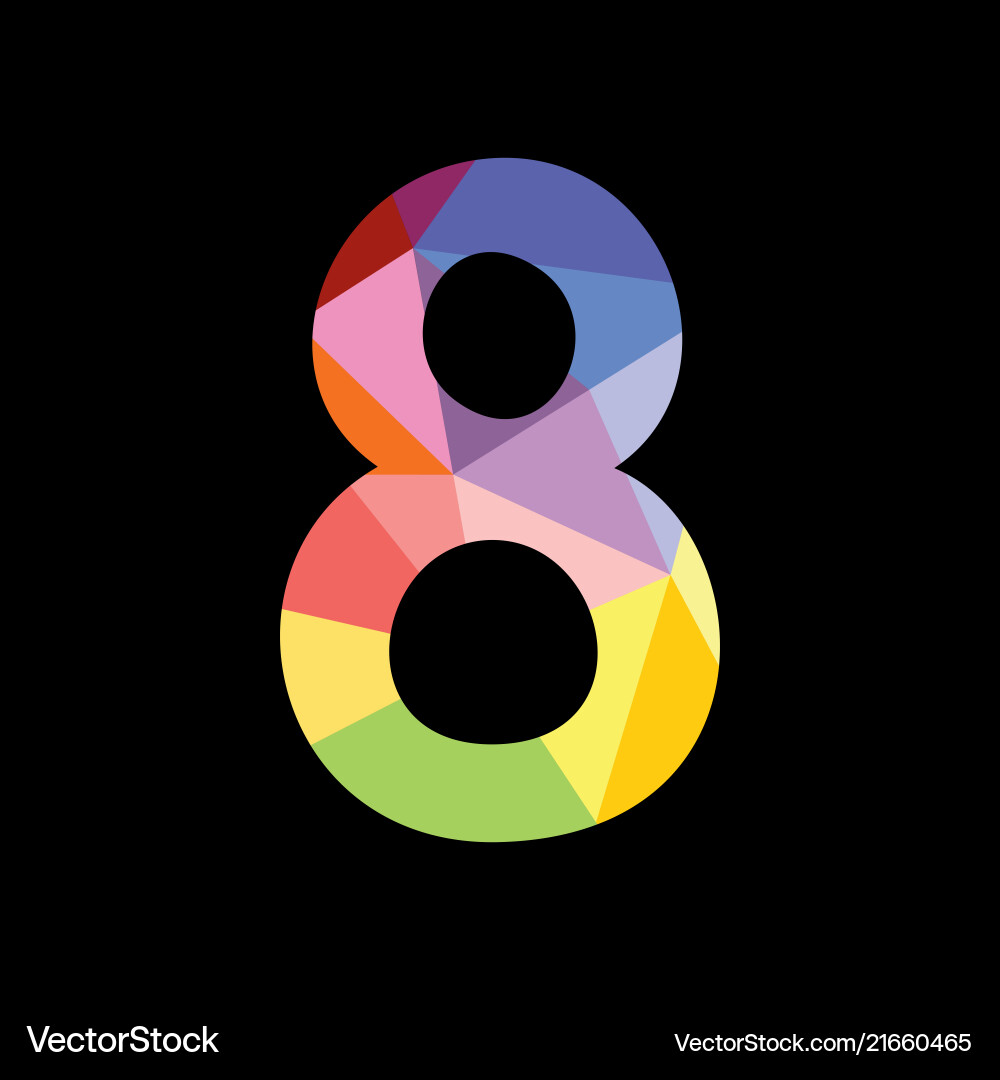 Colorful Number Eight Symbol Royalty Free Vector Image