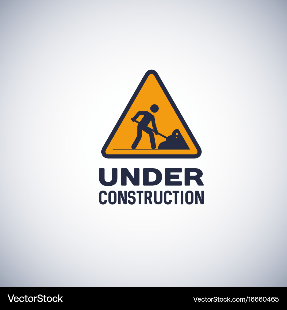 Construction Warning Sign Icon Royalty Free Vector Image