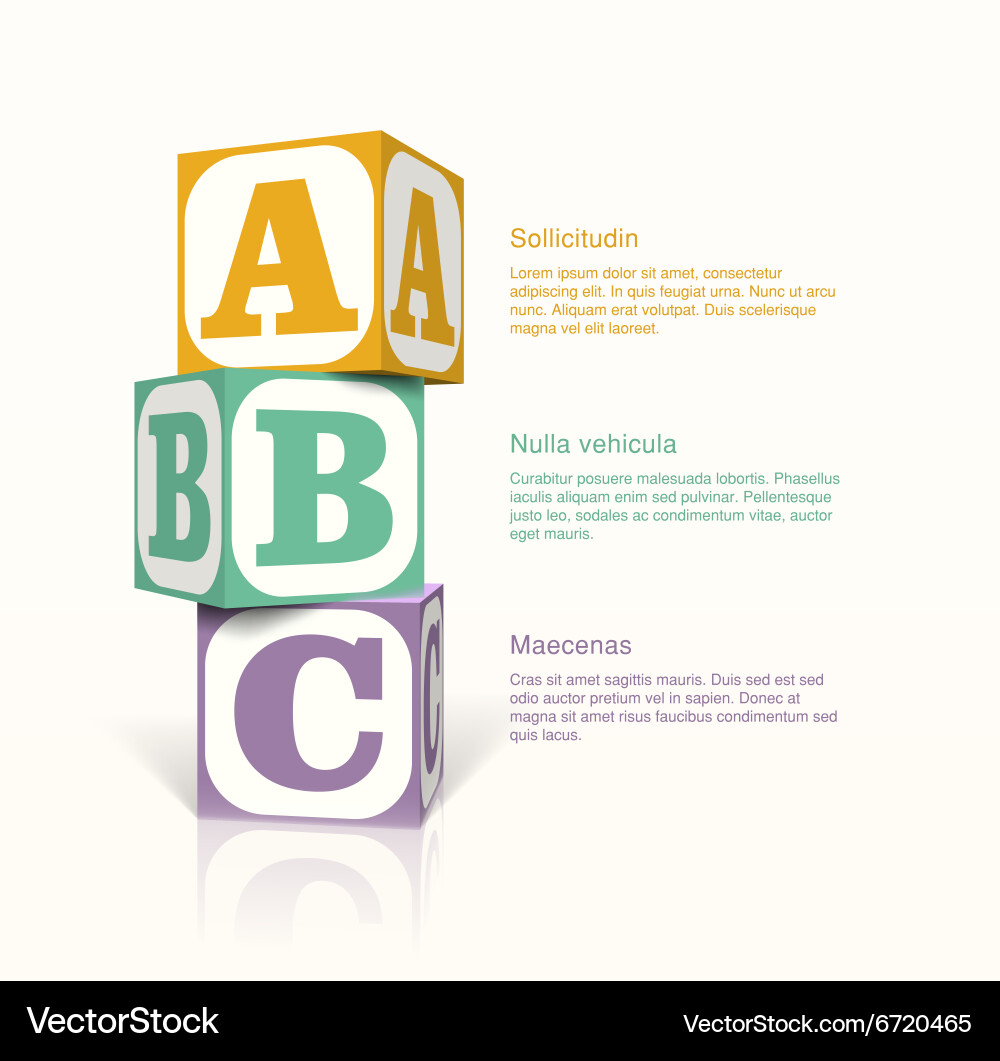 Cubes with letter Royalty Free Vector Image - VectorStock