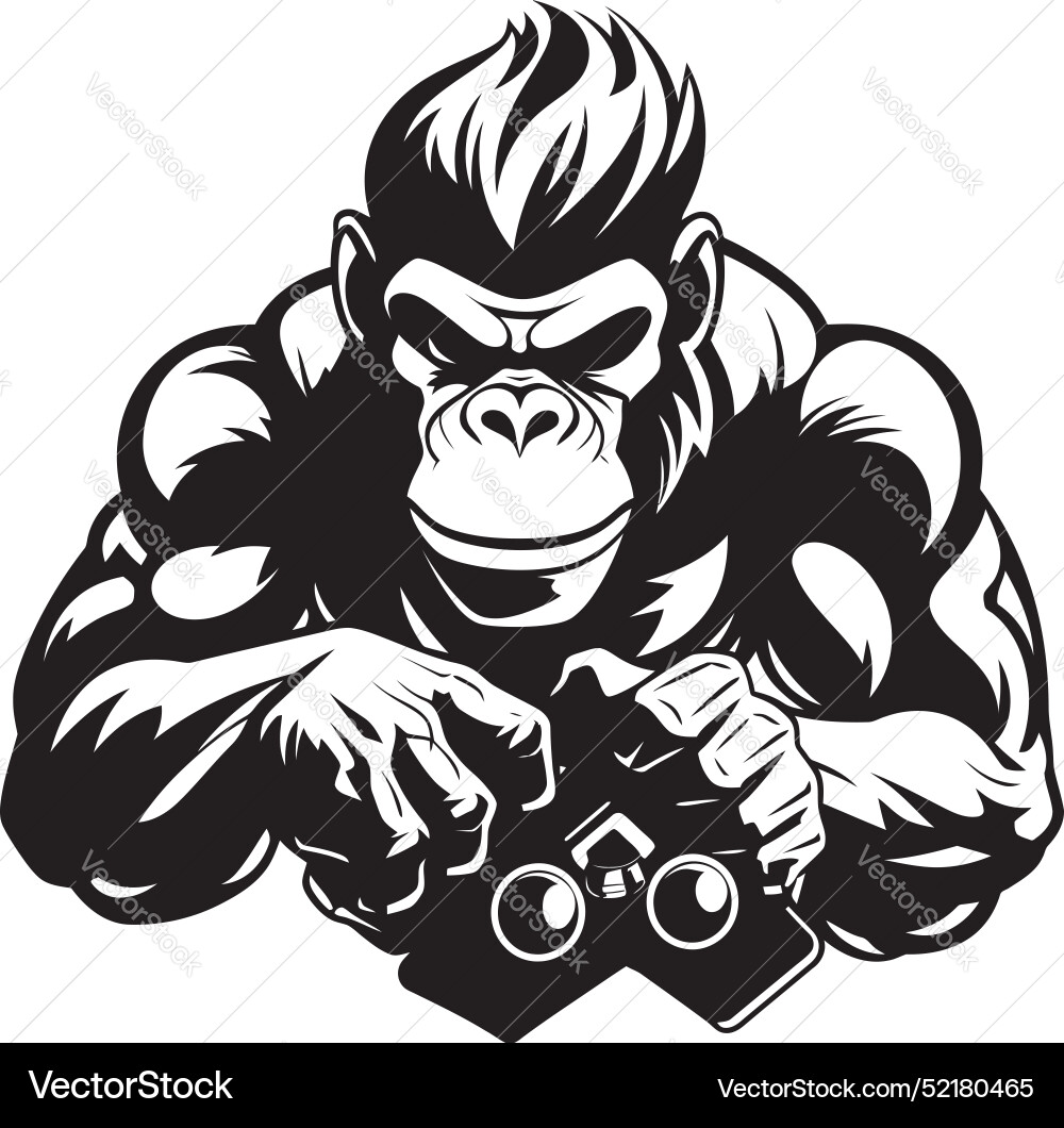 Gaming gorilla grip mighty ape controller icon Vector Image