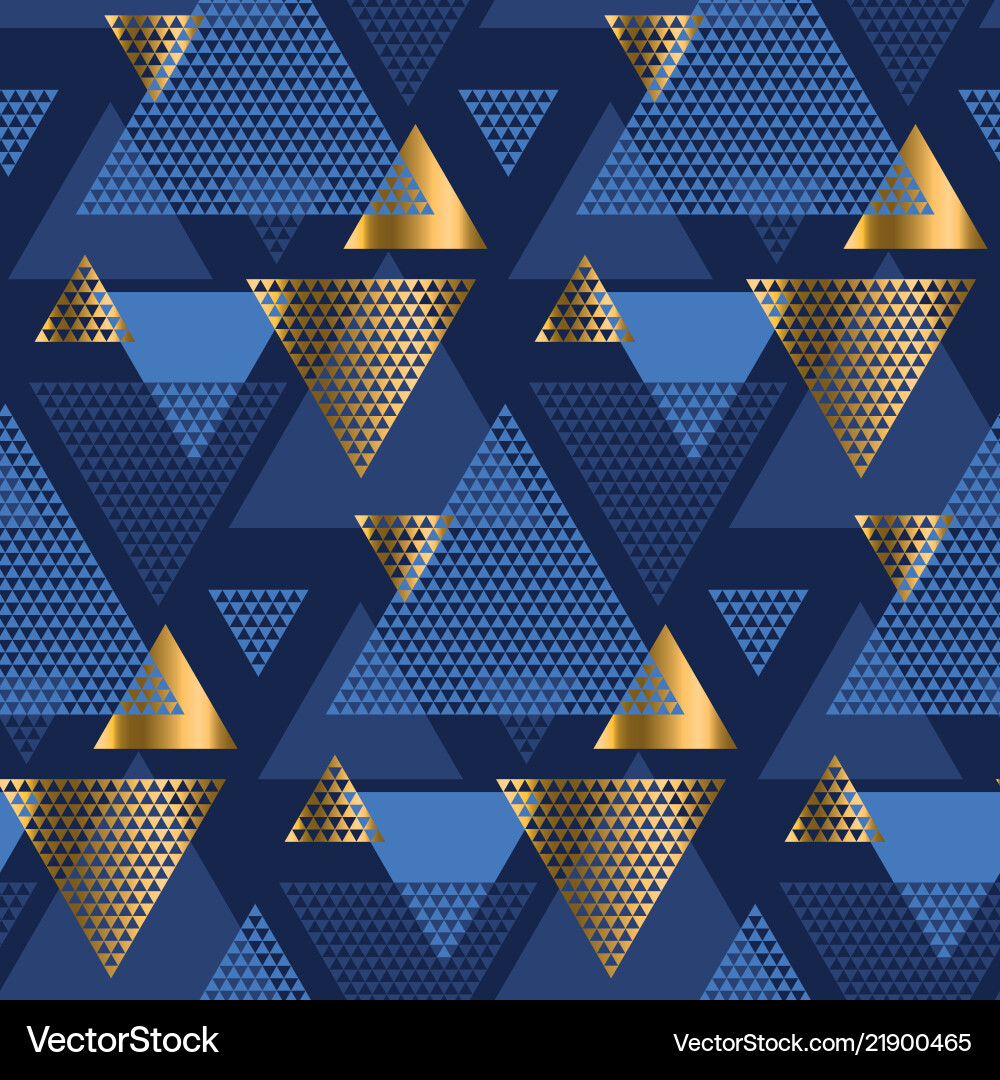 Gold and blue elegant geometric seamless pattern Vector Image