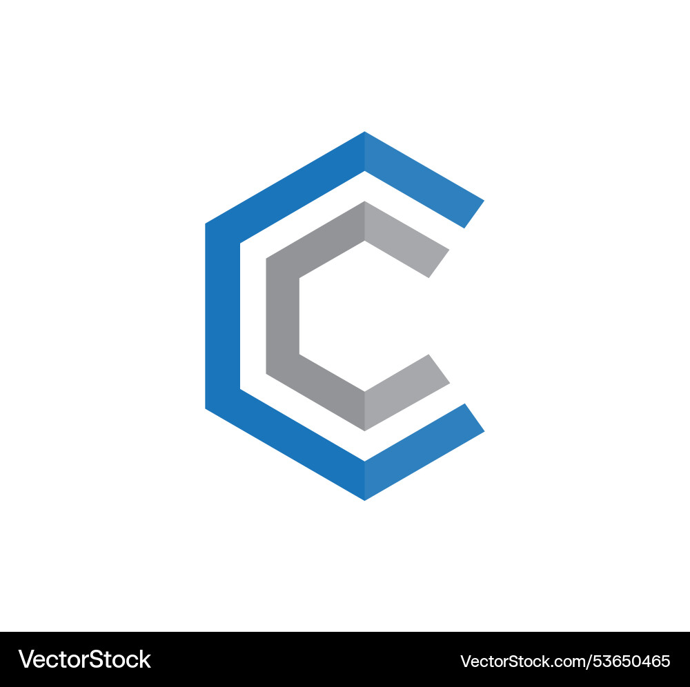 Initial cc letter logo design template Royalty Free Vector