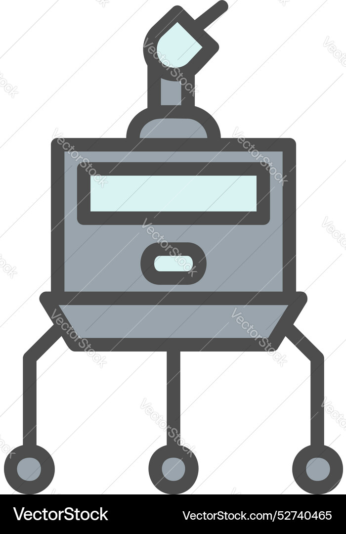 Lander line filled icon design Royalty Free Vector Image
