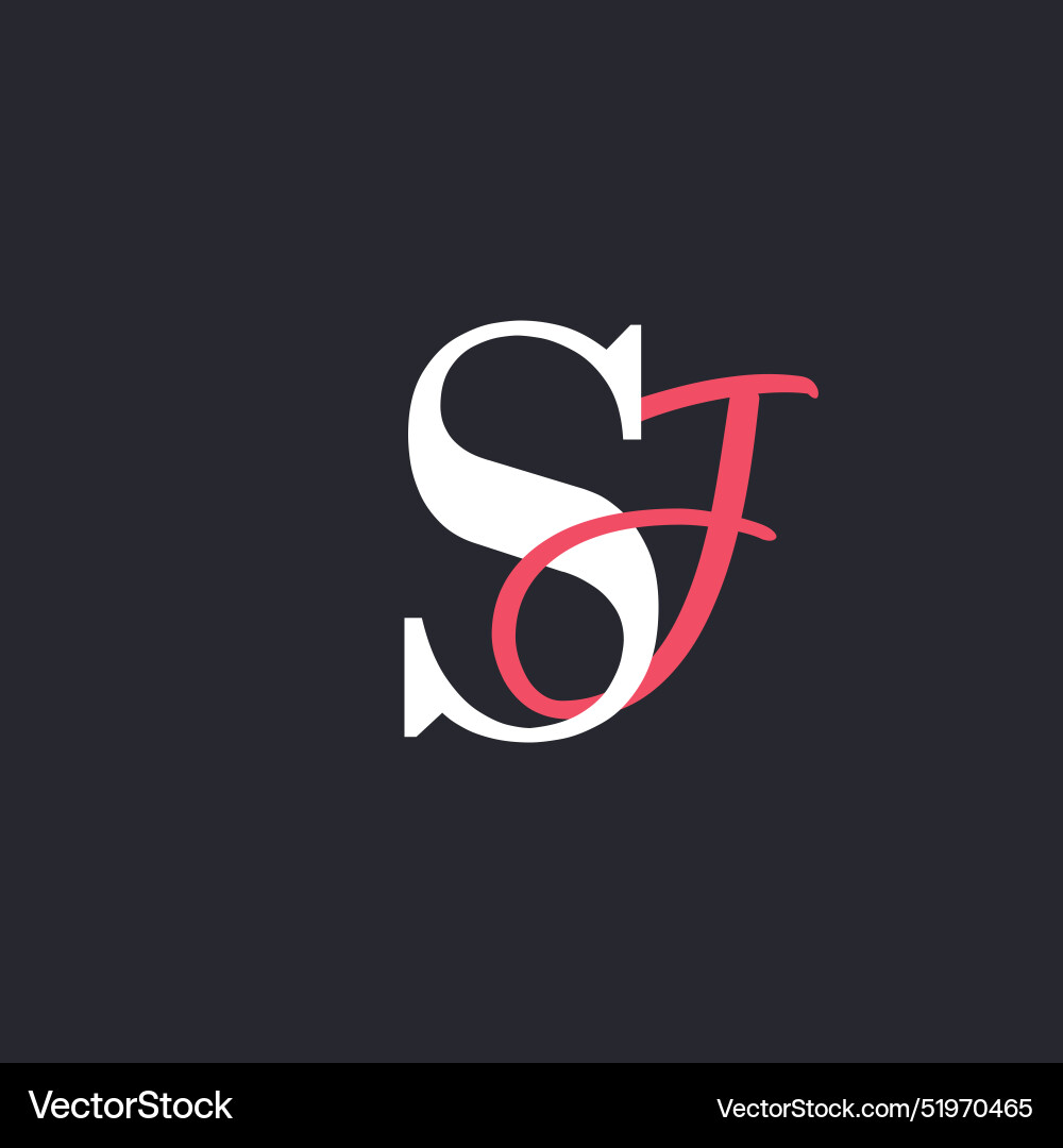 Letter sj logo perfectly blended initials sj Vector Image