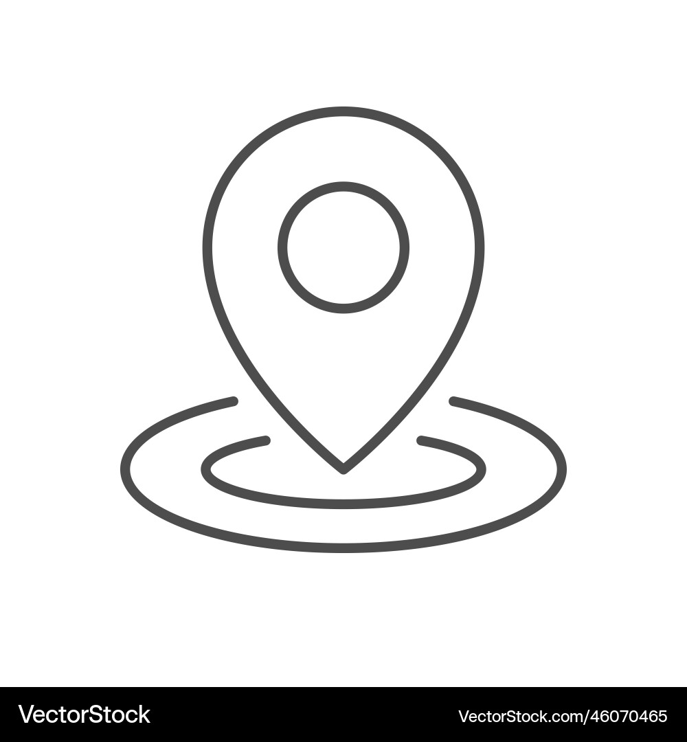 Location pin line outline icon Royalty Free Vector Image