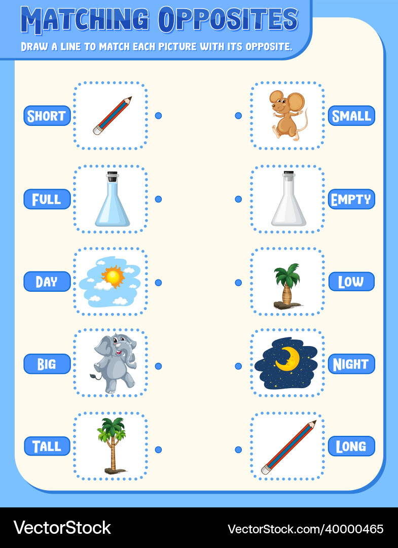Opposites Pictures Printable Opposite Words In English | Flashcards