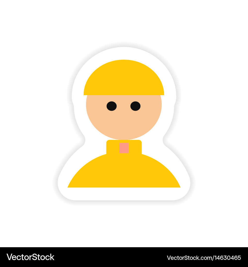 Paper sticker on white background catholic priest Vector Image