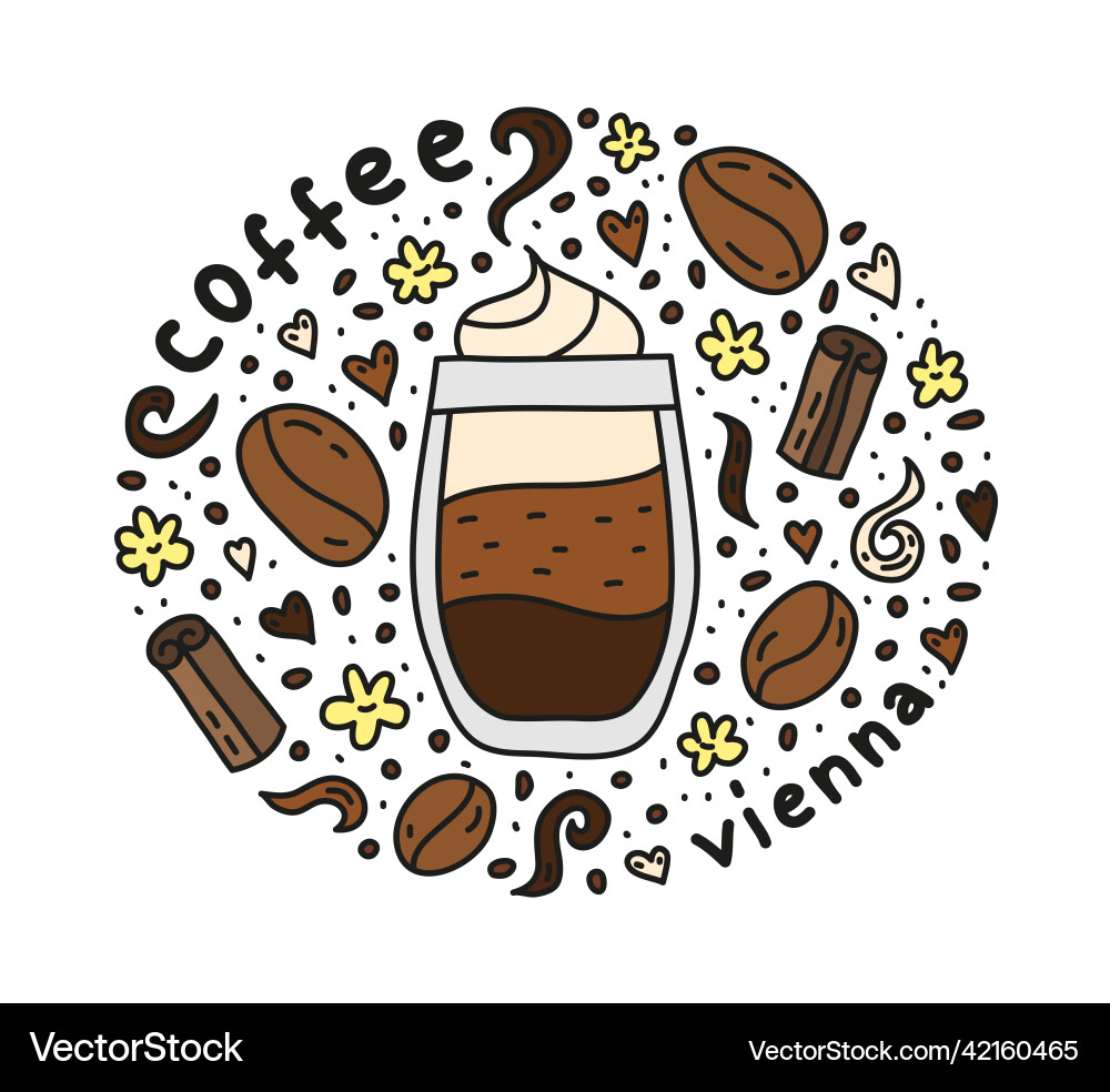 Poster with vienna coffee Royalty Free Vector Image