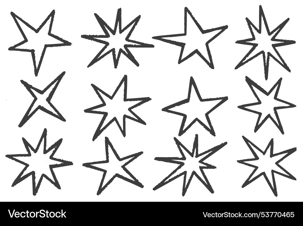 Random star shapes abstract hand drawn crayon Vector Image