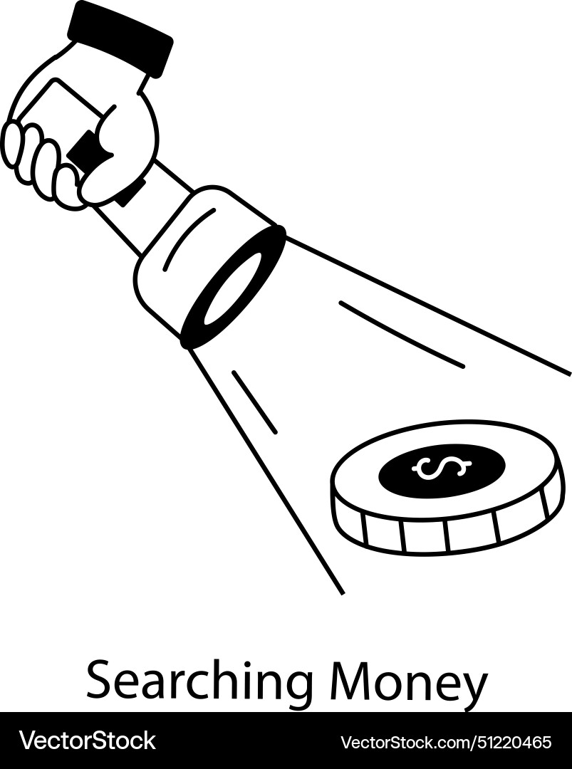 Searching money Royalty Free Vector Image - VectorStock
