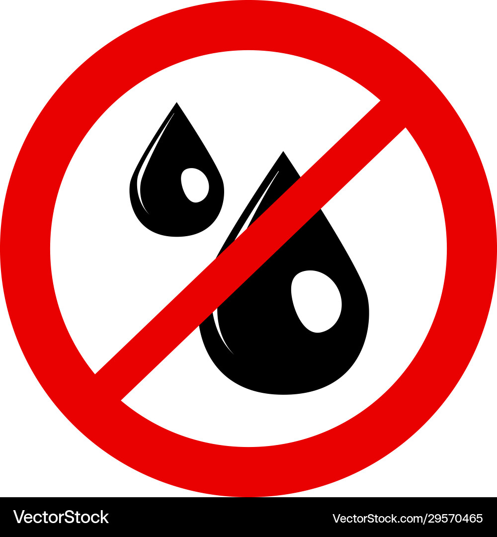 Sign water drops forbidden do not wet logo Vector Image