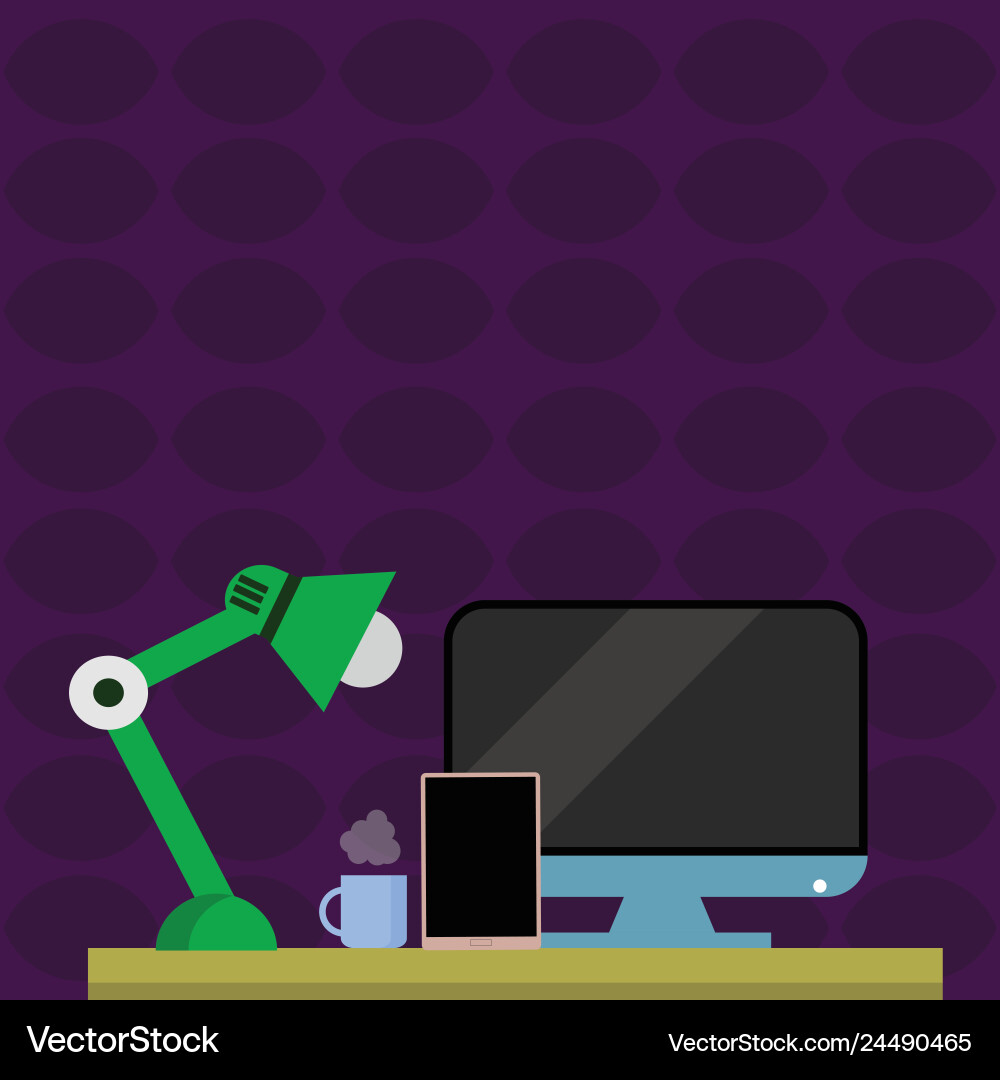 Simple arrangement of workspace night worker Vector Image